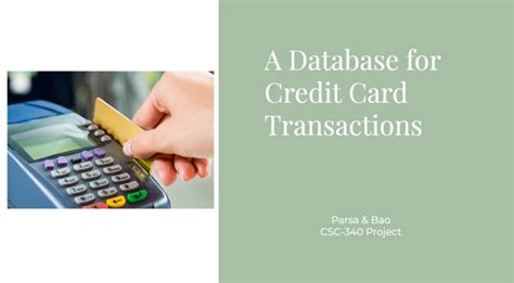 Credit Card Transactions Database Devpost