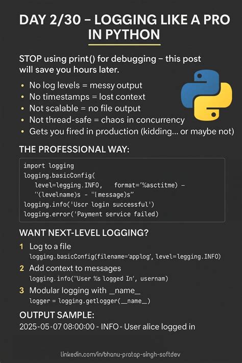 Why Print Is Bad For Logging In Python Bhanu Pratap Singh Posted On