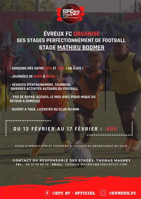 Actualité Stages De Février Club Football Evreux Fc 27 Footeo