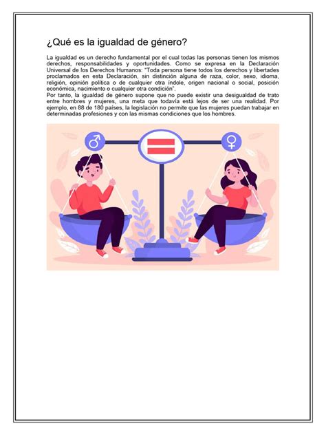Qué Es La Igualdad De Género Pdf
