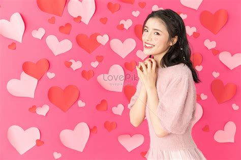 분홍색 사랑 배경에 발렌타인 달콤한 아름다움 사진 무료 다운로드 Lovepik