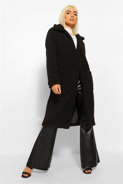 Longline Teddy Faux Fur Coat Boohoo