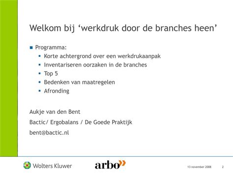 PPT Workshop Werkdruk Door De Branches Heen PowerPoint Presentation ID