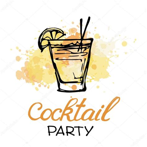 Hand Drawn Cocktail Party Poster Stock Vector By ©ota 85189566