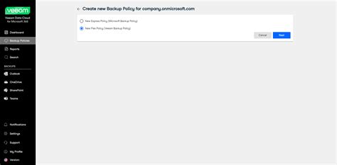 creating flex backup policies veeam data cloud for microsoft 365