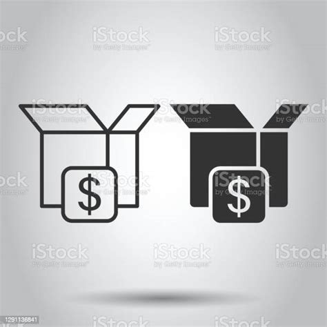 플랫 스타일로 달러 아이콘과 상자를 배송 흰색 격리 된 배경에 컨테이너 벡터 그림입니다 골판지 패키지 비즈니스 개념 금융에 대한