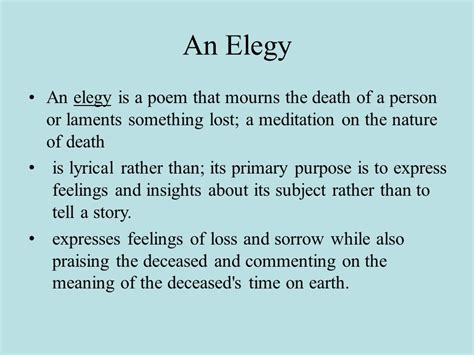 What Is An Elegy Definition And Examples College Of 42 Off