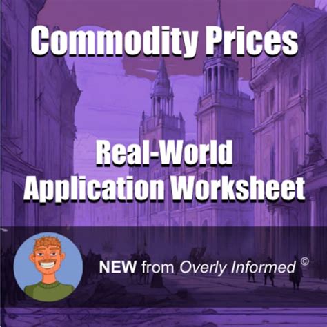 Commodity Prices Real World Application Worksheet By Overly Informed