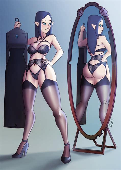 Rule 34 2d Female Lilith Clawthorne Lingerie Mirror Reflection Mr