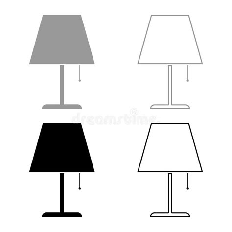 Table Lamp Night Lamp Clasic Lamp Icon Set Black Color Vector