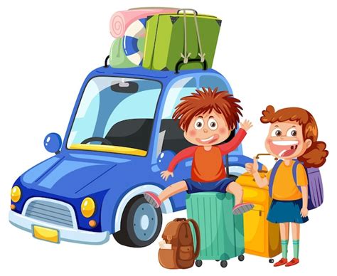 Um Casal Feliz Se Preparando Para A Viagem Vetor Premium
