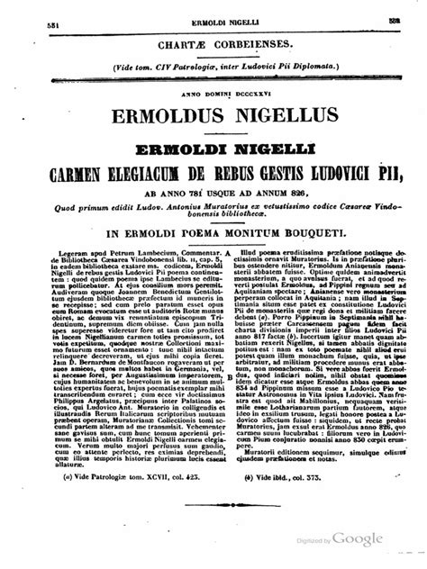0781 0826 Ermoldus Nigellus Carmen In Honorem Ludovici Christianissimi Caesaris Augusti Mlt Pdf
