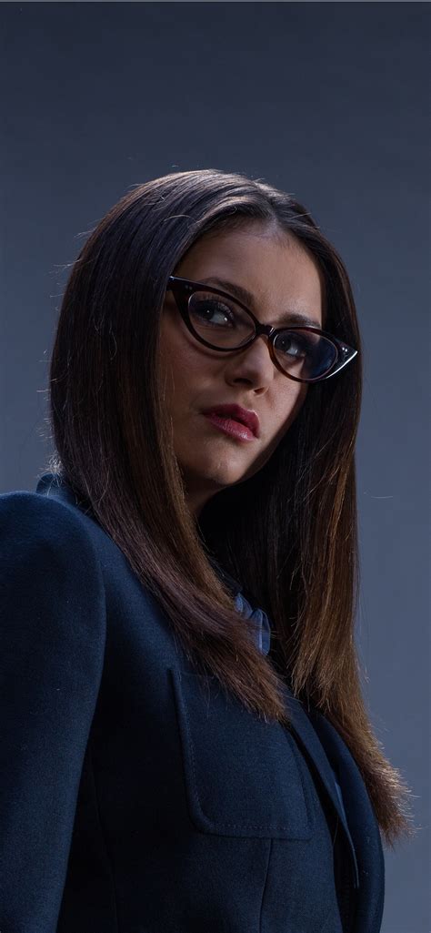 Download Wallpaper Look Actress Glasses Nina Dobrev Section Girls In Resolution X