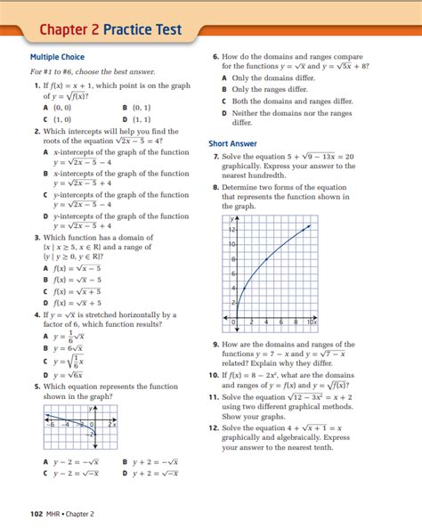 Pre Cal 12 Chapter 2 Practice Test Ismart Tutoring