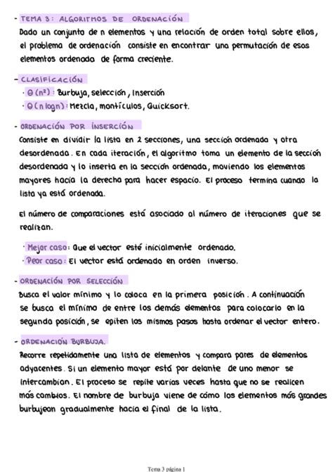Tema 3 Algoritmos De Ordenacion Pdf