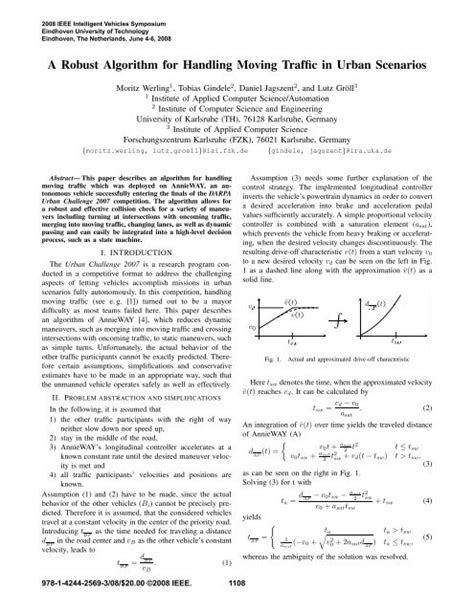 A Robust Algorithm For Handling Moving Traffic In