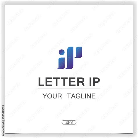Letter Ip Logo Premium Elegant Template Design Vector Eps 10 Stock