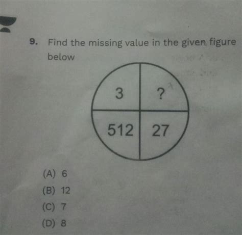 Find The Missing Value In The Given Figure Below Filo