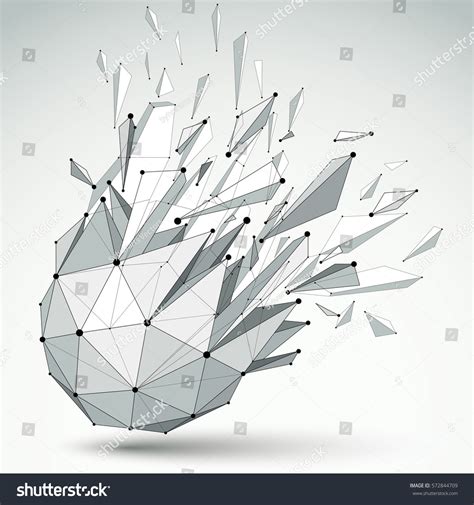 3d Vector Digital Wireframe Object Broken Stock Vector Royalty Free 572844709 Shutterstock
