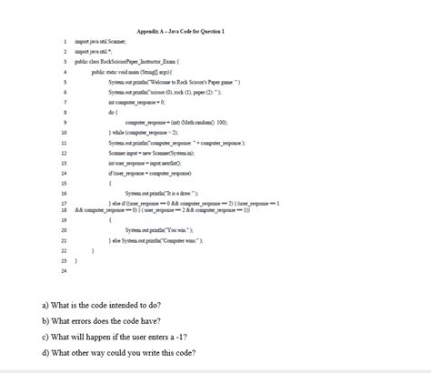 Solved Appendix A Java Code For Question Import Chegg