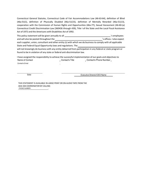 Connecticut Affirmative Action Policy Statement Fill Out Sign Online And Download Pdf