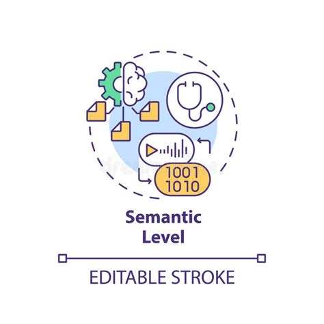 2d customizable thin line icon semantic level concept stock