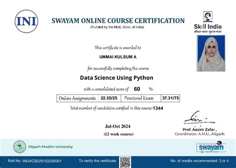 Ummai Kulsum A On Linkedin Datascience Python Nptel