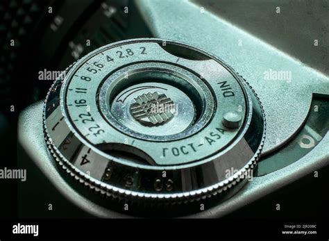 Detail Of The Iso Or Asa Regiment Ring In An Old Vintage Camera From