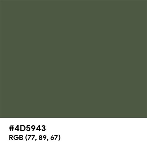 Dark Green Camo Color Hex Code Is 4d5943