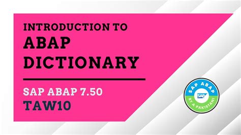 Introduction To Abap Dictionary Description Of The Abap Dictionary