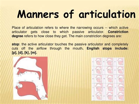 English Manner Articulation