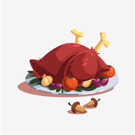 Roast Turkey Gourmet Hand Drawn Illustration Gourmet Hand Drawn