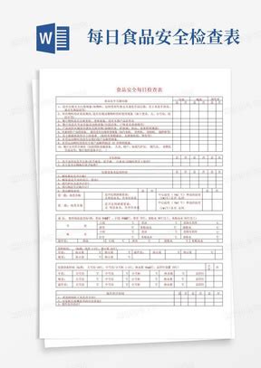 每日检查表Word模板 每日检查表Word模板下载 熊猫办公