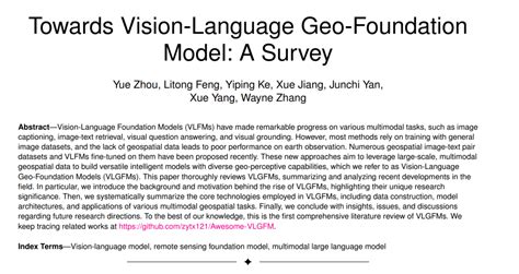 《面向视觉语言地理基础模型》综述 专知vip