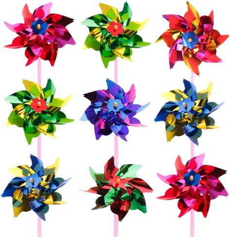 QINERSAW 100 Pezzi Girandole Colorate Girandole in Plastica Arcobaleno ...
