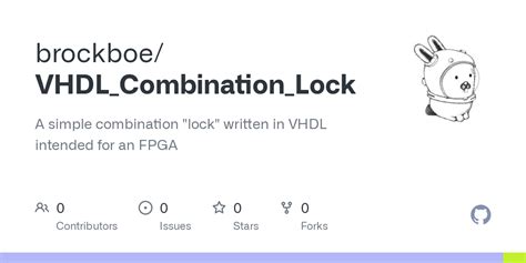 Github Brockboevhdlcombinationlock A Simple Combination Lock