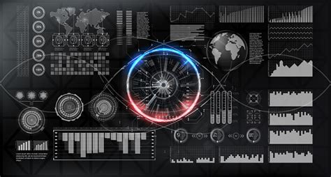 與 Hud 的不同元素的抽象背景hud 元素向量例證抬頭顯示元件向量圖形及更多互聯網圖片 互聯網 信息圖形 儀表板 視覺教具