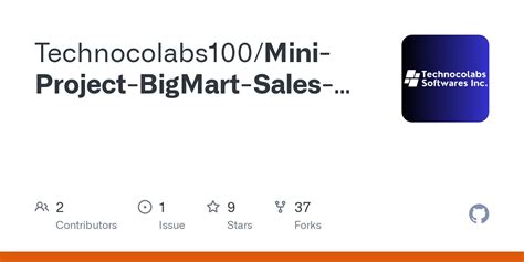 GitHub Technocolabs Mini Project BigMart Sales Predictive Analysis