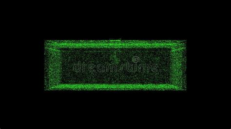 3d Long Box On Black Bg Object Dissolved Green Flickering Particles Business Background