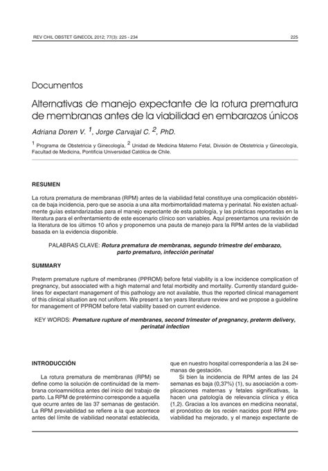 PDF Alternativas De Manejo Expectante De La Rotura Prematura De