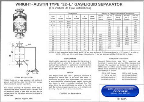 Wright Austin L Series Vertical Air Liquid Separators