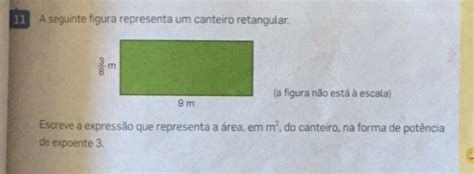 Solved 11 A Seguinte Figura Representa Um Canteiro Retangular A