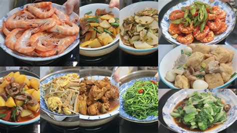 下厨vlog今天吃什么？ 白灼虾 鸡蛋香干炒豆芽 番茄土豆炒牛肉 牛肉土豆片 雪菜炒素鸡 醋炒鸡 辣炒空心菜 香辣黑虎虾 油豆腐 香菇杭白菜