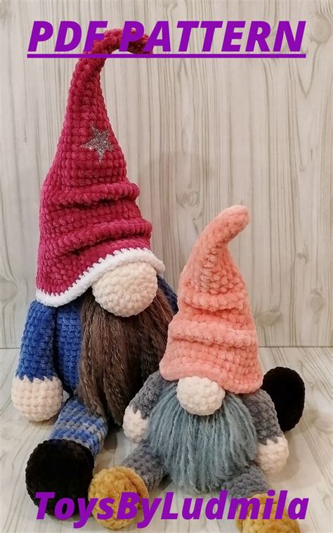 Crochet Pattern Big Gnome Amigurumi Christmas Stuffed Doll Simple