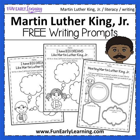 Martin Luther King Jr Writing Prompts Fun Early Learning