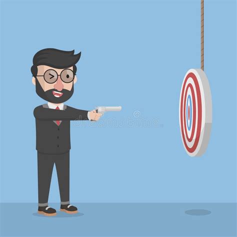 Businessman Aiming The Target Color Illustration Stock Vector