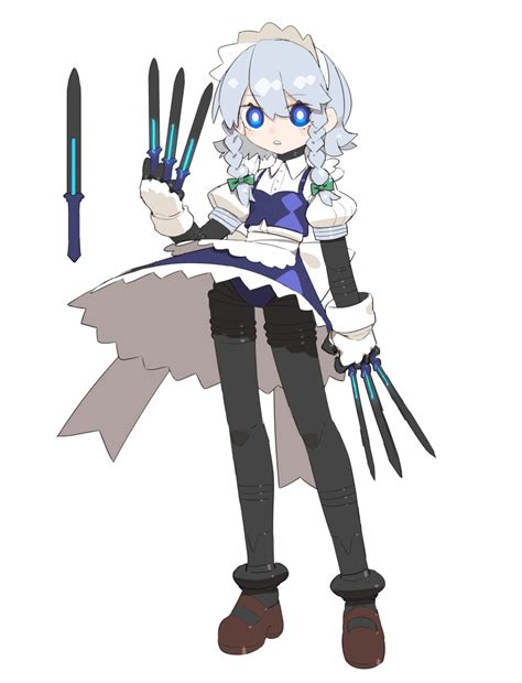 Safebooru 1girl Absurdres Apron Bangs Blue Eyes Blue Skirt Blue Vest