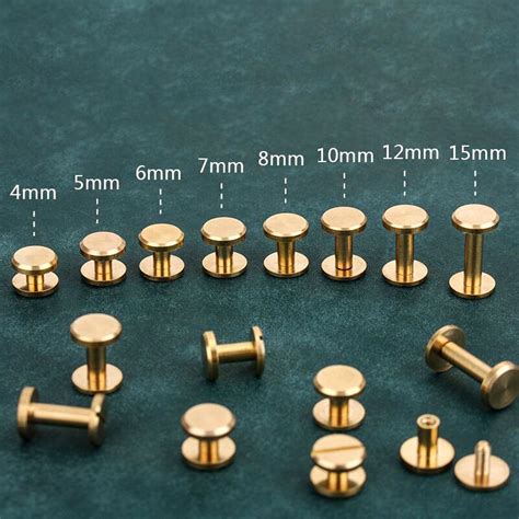 10mm Brass Chicago Screw For Leather 38 Brass Screw Etsy