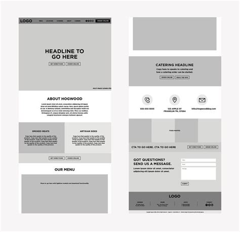 Restaurant Wireframe Design