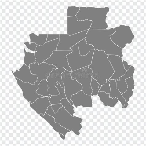 Mapa En Blanco De Gabón Departamentos De Gabón Mapa Mapa Vectorial
